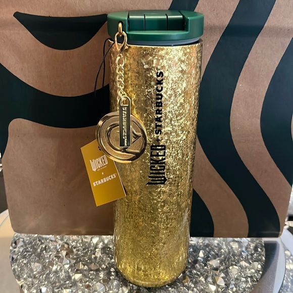 Starbucks | Dining | Wicked Starbucks Gold Crackle Cold Cup With Oz ...